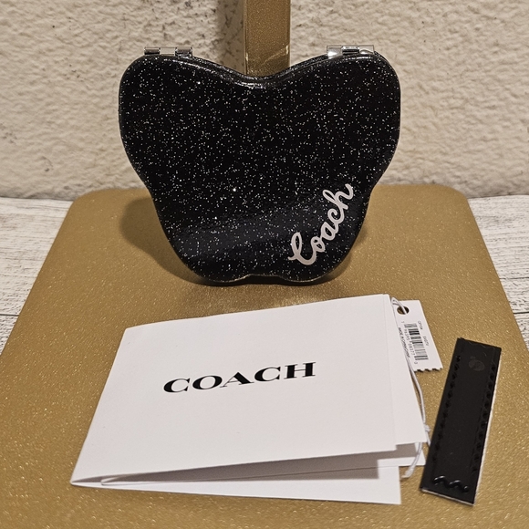 Coach | Accessories | Coach Black Glitter Butterfly Mirror | Poshmark